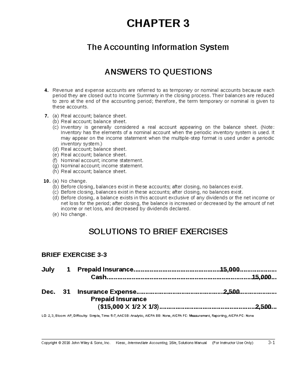 Chapter 3 Homework - CHAPTER 3 The Accounting Information System ...