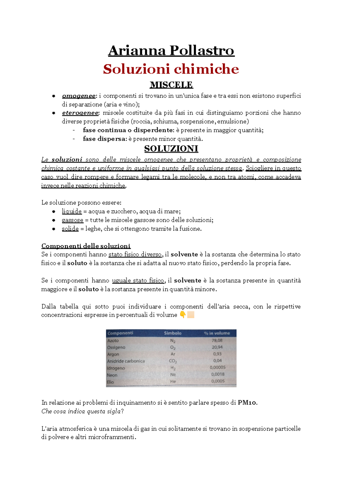 Soluzioni Chimiche e formule - Arianna Pollastro Soluzioni chimiche ...