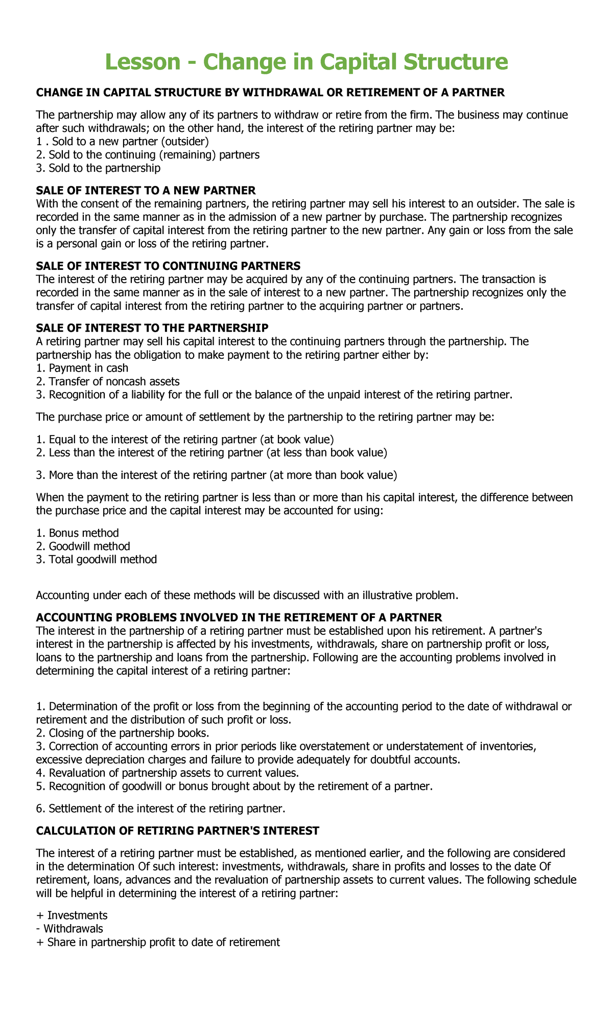 Module 4 Change in Capital Structure FOR - Lesson - Change in Capital ...