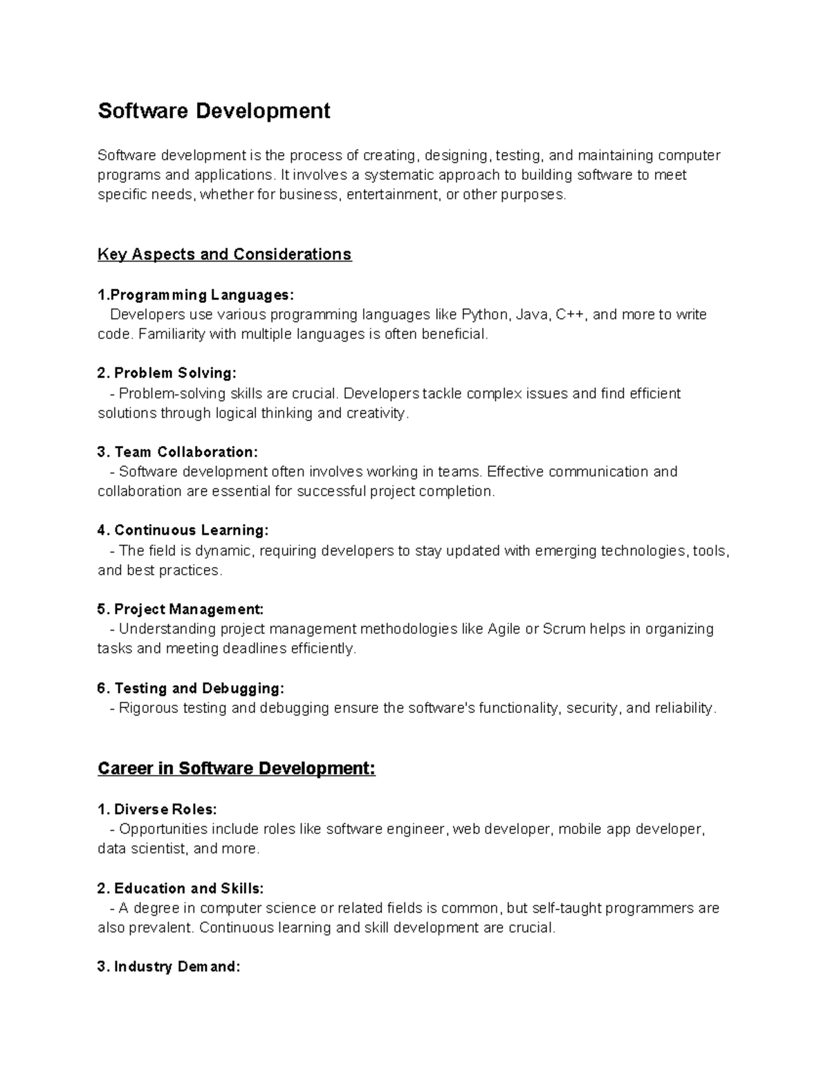 Software Development - For guidelines - Software Development Software ...