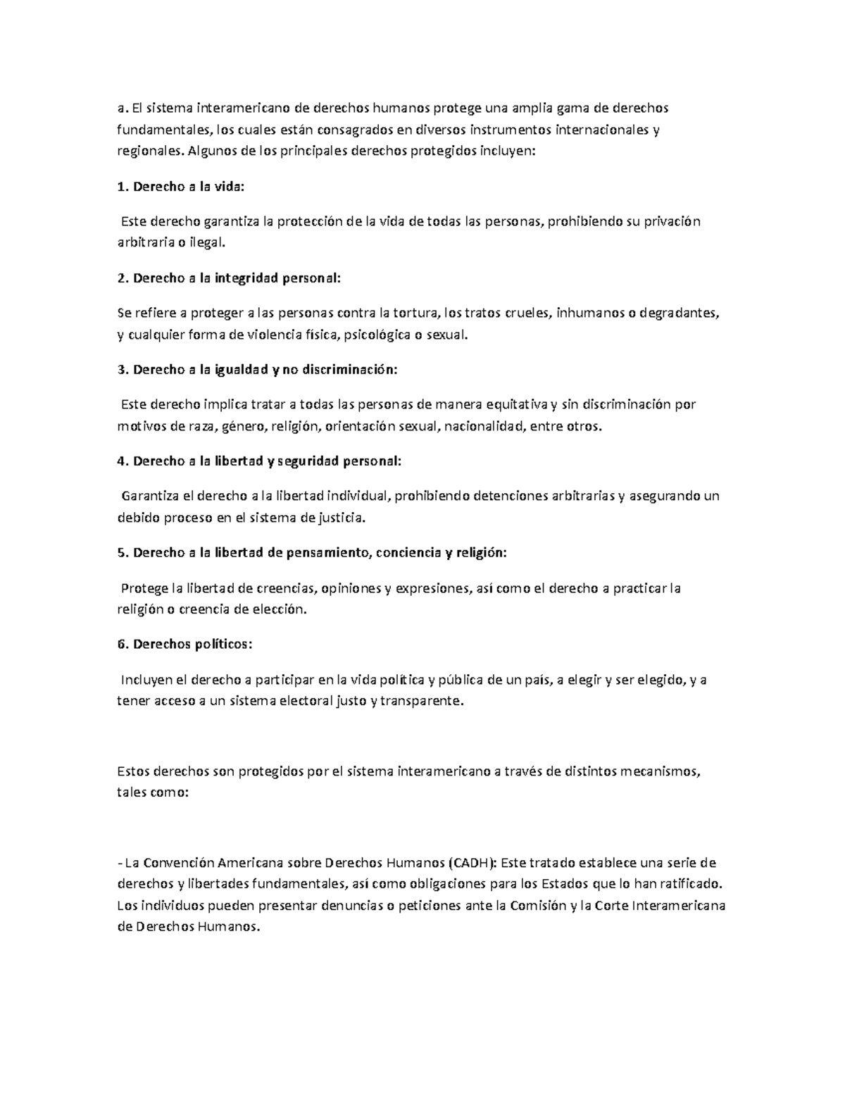 Hoja de trabajo 3 - a. El sistema interamericano de derechos humanos ...