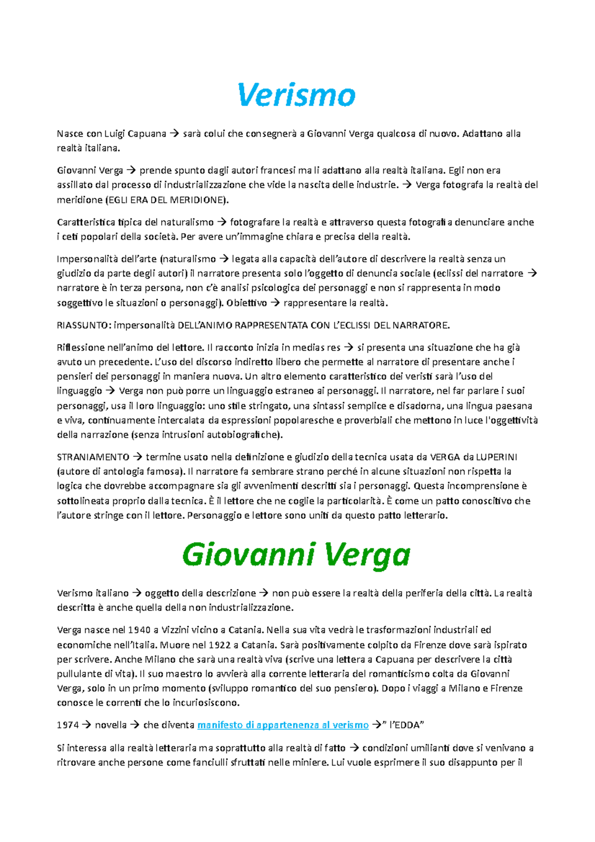 Verismo - Corrente letteraria verista e Giovanni Verga: vita e opere - Verismo Nasce con Luigi ...