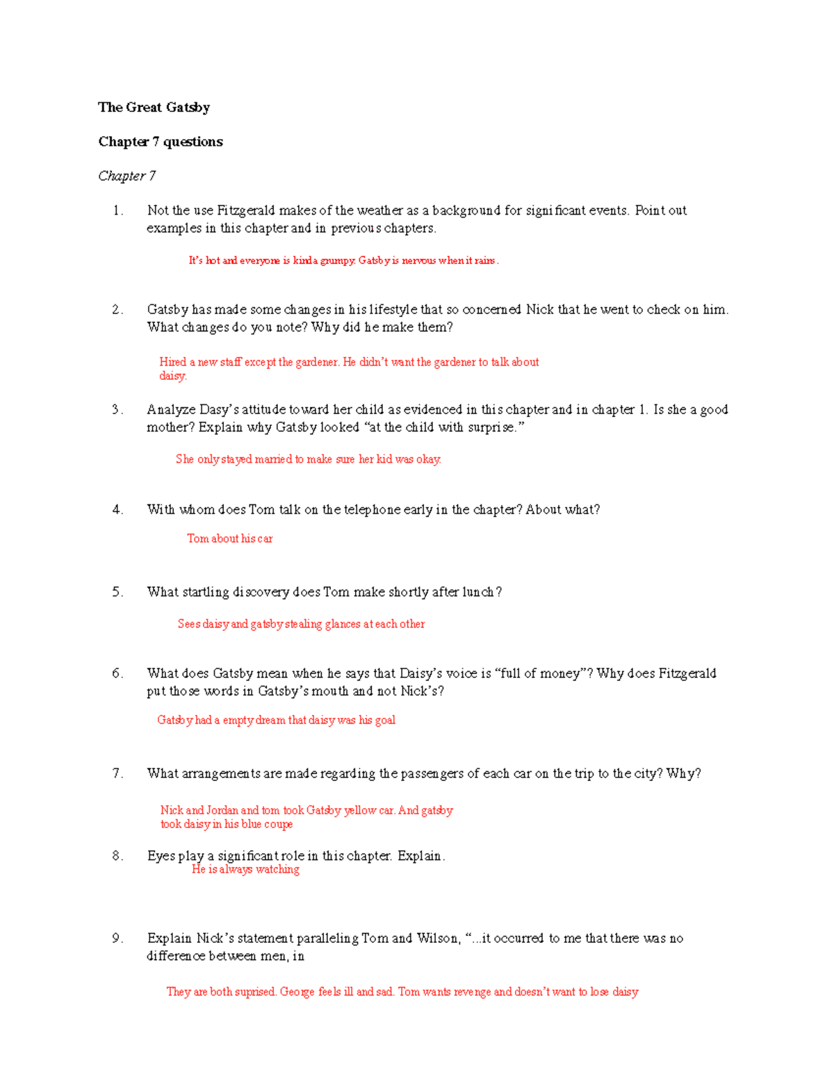 Gatsby ch. 7 questions-pdf - The Great Gatsby Chapter 7 questions ...