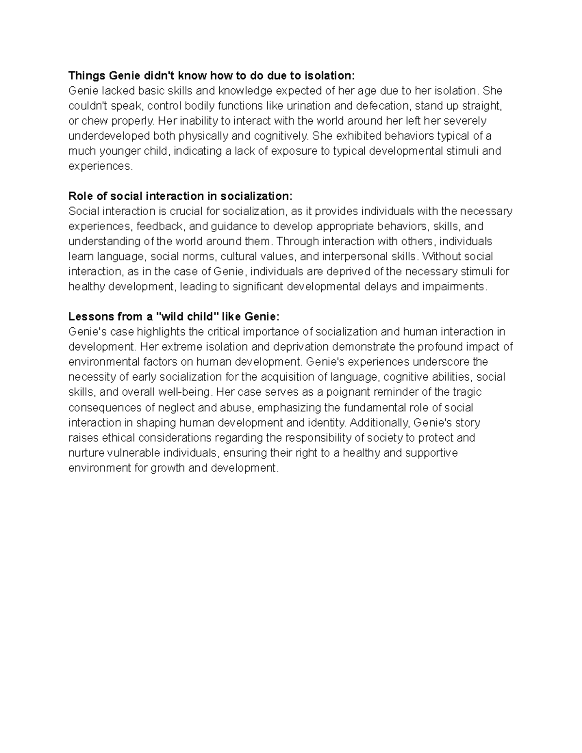 Soc 5.1 Understanding Socialization - Things Genie didn't know how to ...