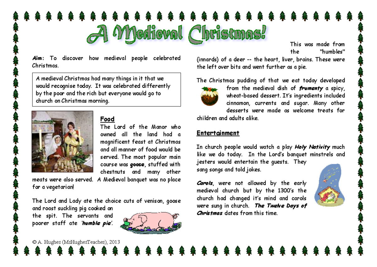 Medieval Christmas Celebrations-1 - © A. Hughes (MsHughesTeaches), 2013 ...