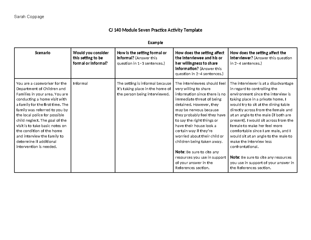 CJ 140 Module Seven Practice Activity Template - CJ 140 Module Seven ...