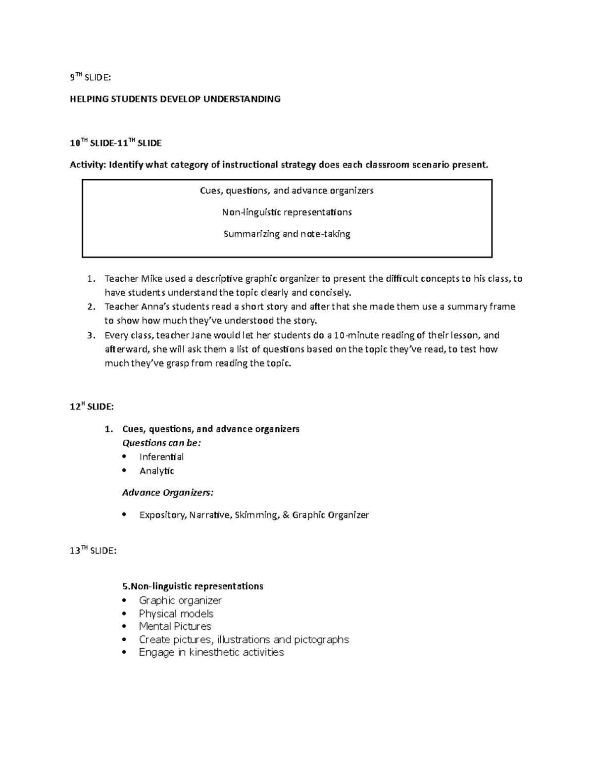 Helping Students Understand PART - 9 TH SLIDE: HELPING STUDENTS DEVELOP ...