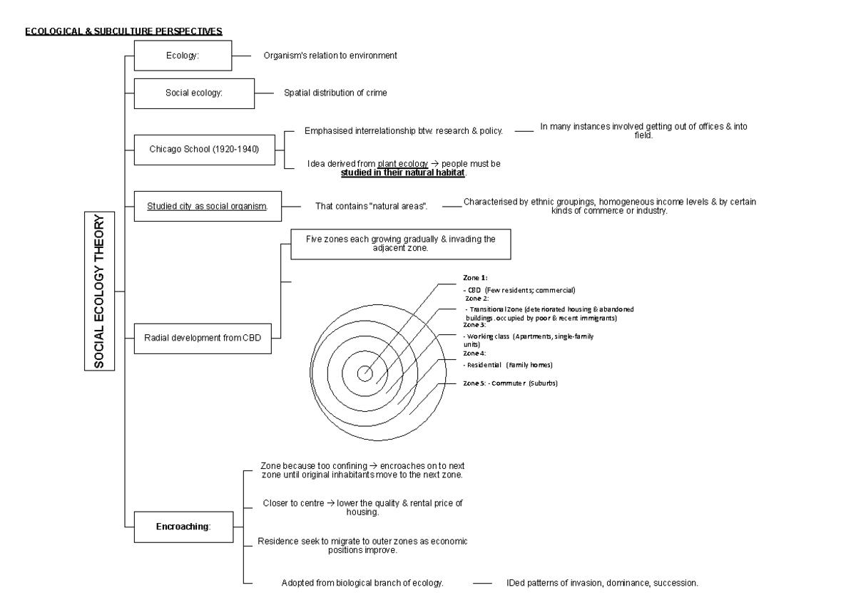 Unit 4 - ECOLOGICAL & SUBCULTURE PERSPECTIVES SOCIAL ECOLOGY THEORY ...