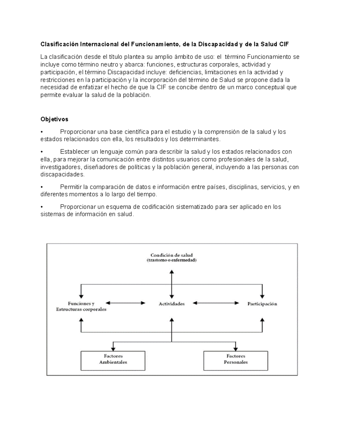 Modelo CIF - componentes - Clasificación Internacional del ...