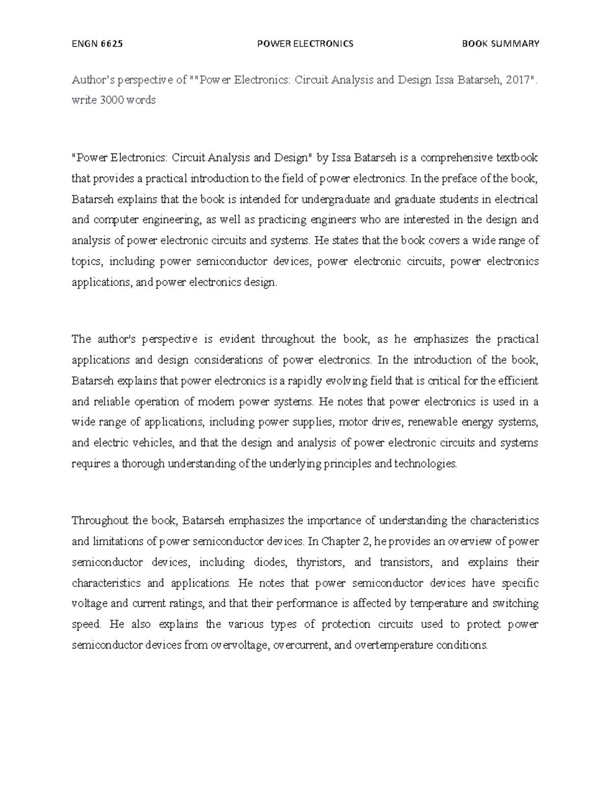 Authors perspective of Power Electronics Circuit Analysis and Design ...