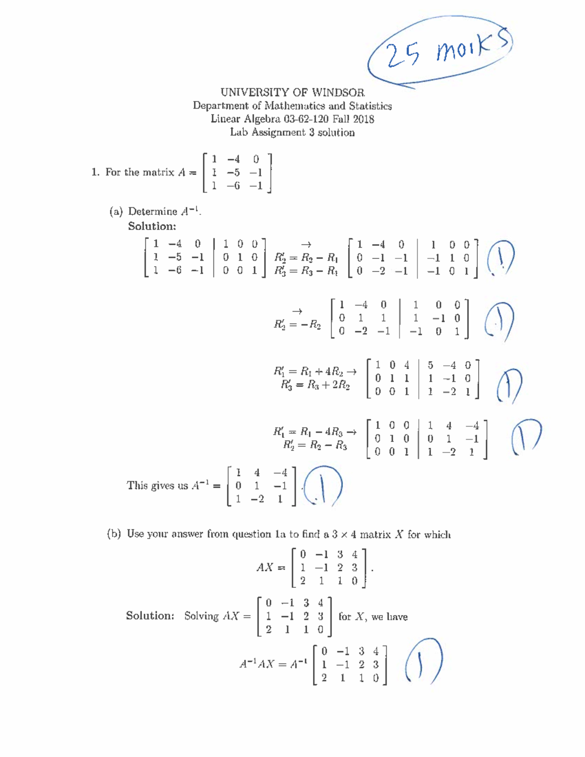 Lab3 Sol Professor Dr Yee ”lc Ill—oe University Of Windsor Department Of Mathematics And 