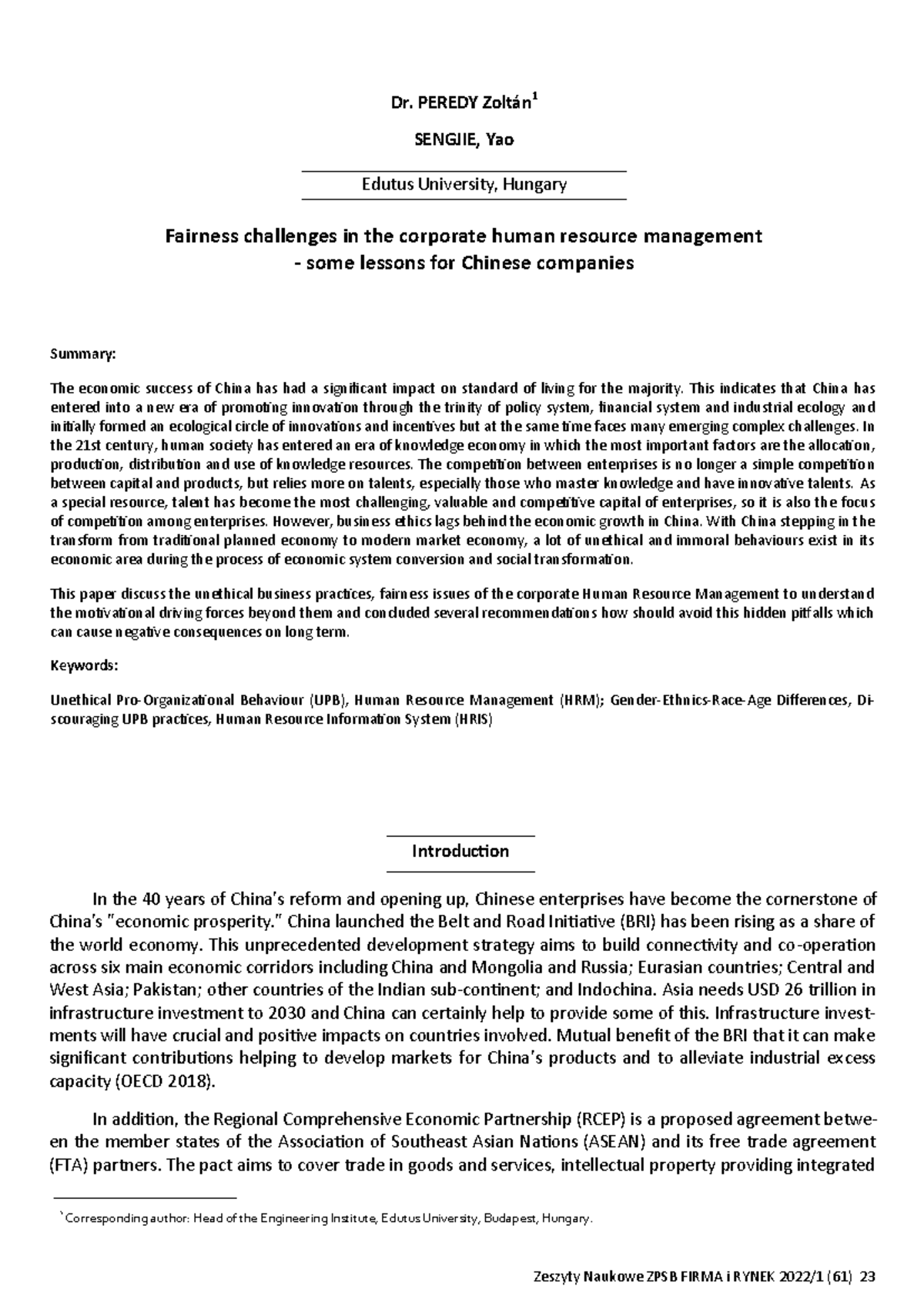 Fairness challenges - Dr. PEREDY Zoltán 1 SENGJIE, Yao Edutus ...