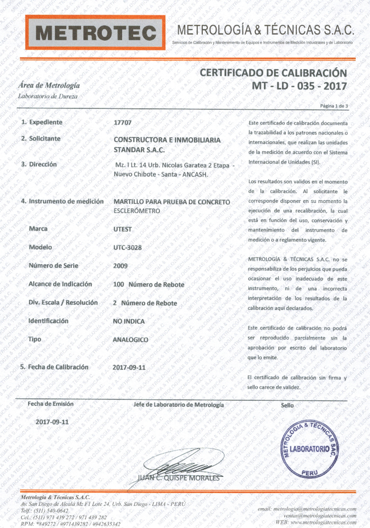 Calibracion de equipos, equipos calibrados, nuevos equipos calibrados ...