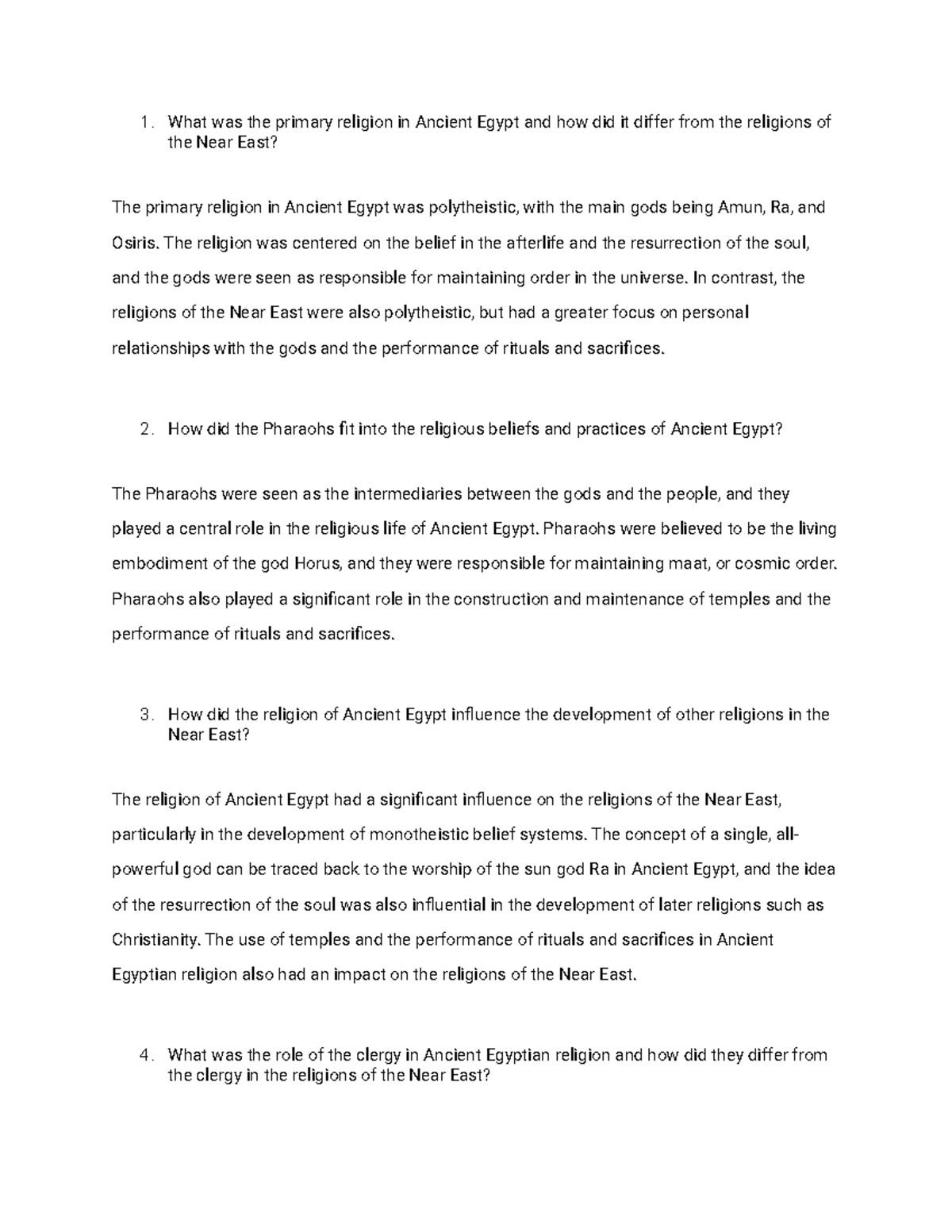 HW q a- Religions of Ancient Egypt and the Near East - What was the ...