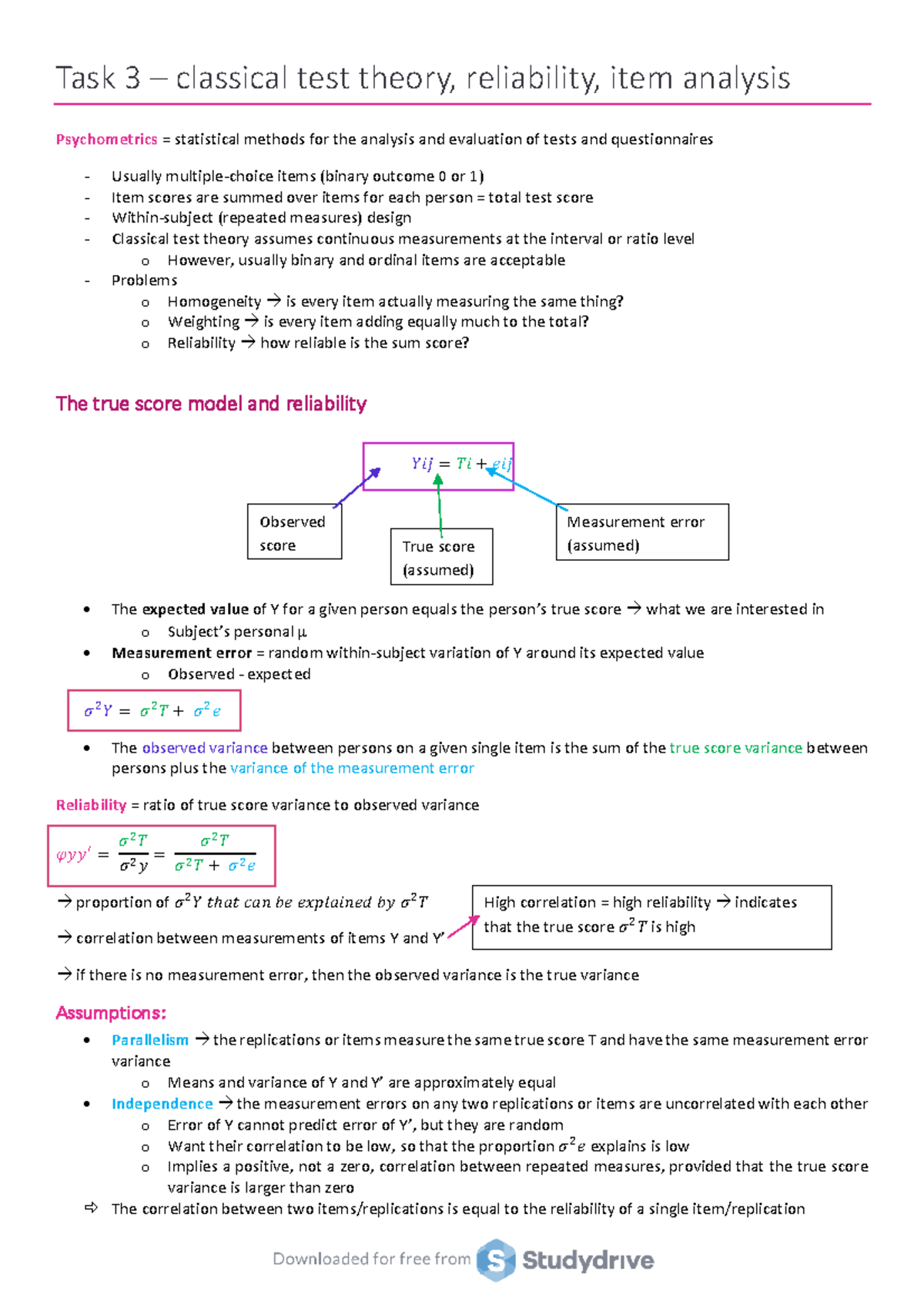 Task 3 classical test theory - Task 3 – classical test theory ...