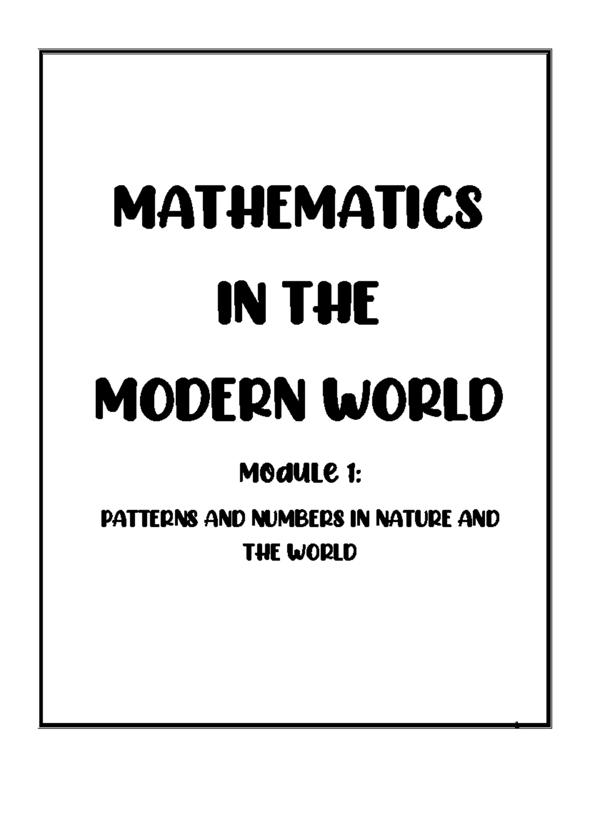 Module-1-patterns-and-number-in-nature-and-the-world compress - M - Studocu