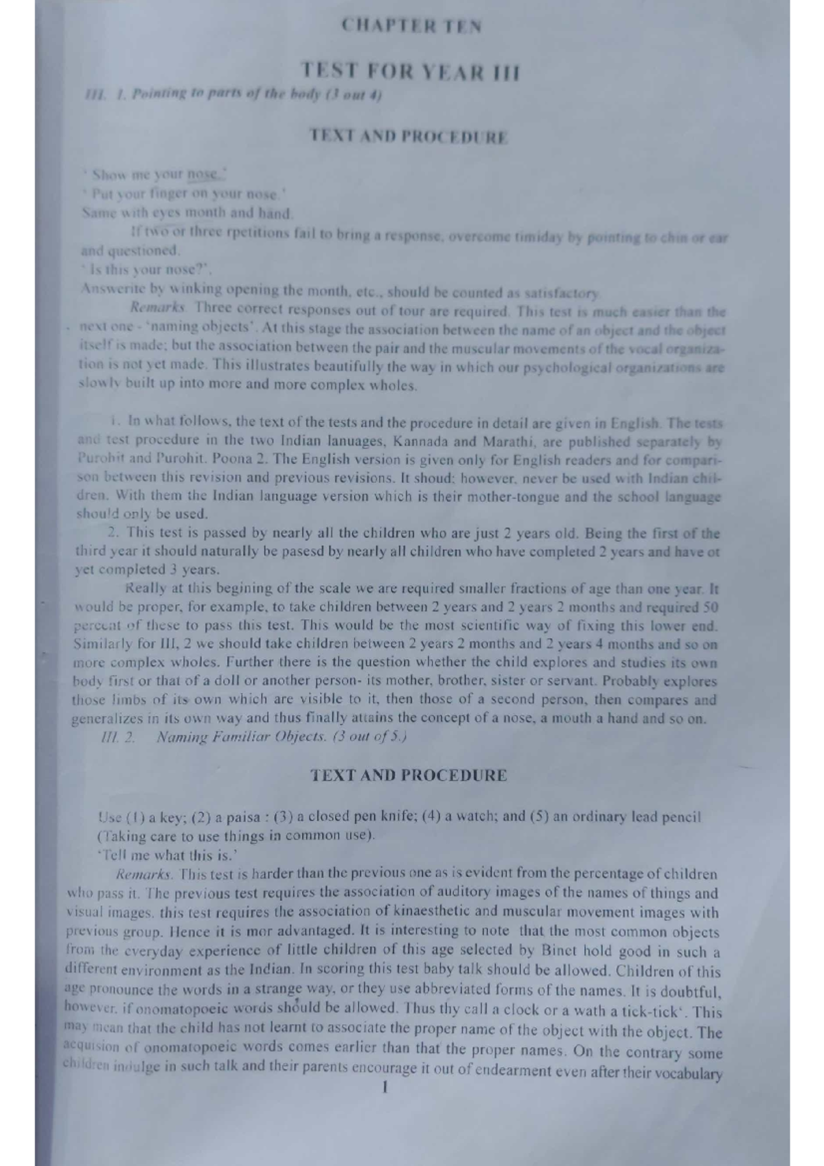 BKT NEW MANUAL FULL - CHAPTER TEN TEST FOR YEAR 1. Pointing to parts of ...