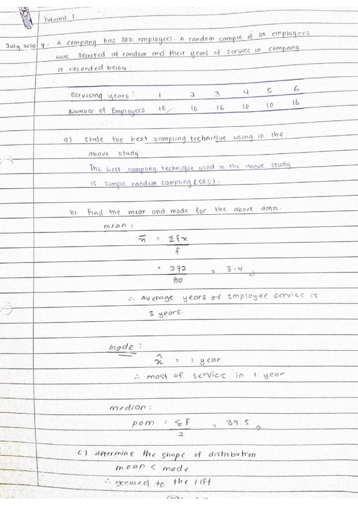 TUTORIAL 1 Q4-Q13 - Introduction to probability and statistics - Studocu