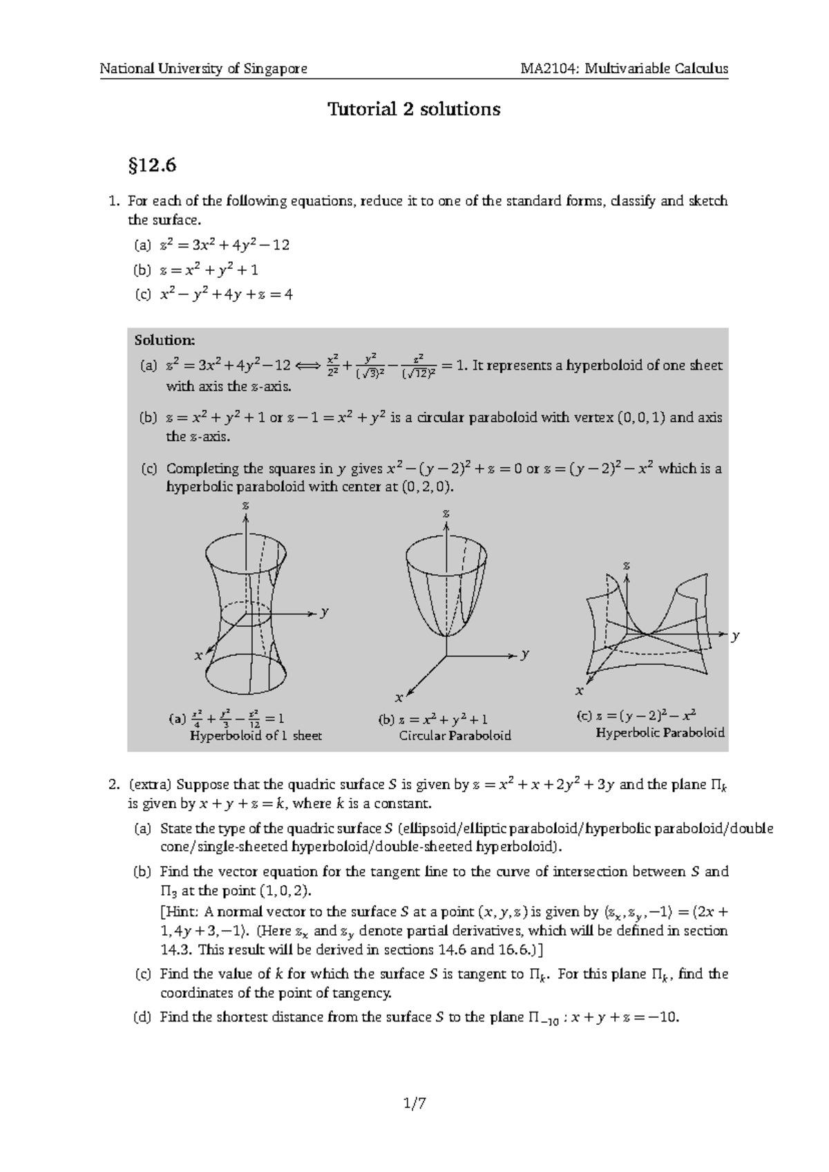 Tutorial 2 sol - Tutorial 2 solutions §12. 1. For each of the following ...