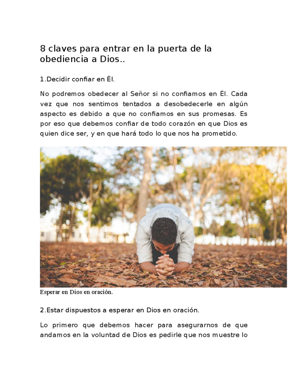 8 claves de la obediencia a Dios - 8 claves para entrar en la puerta de ...