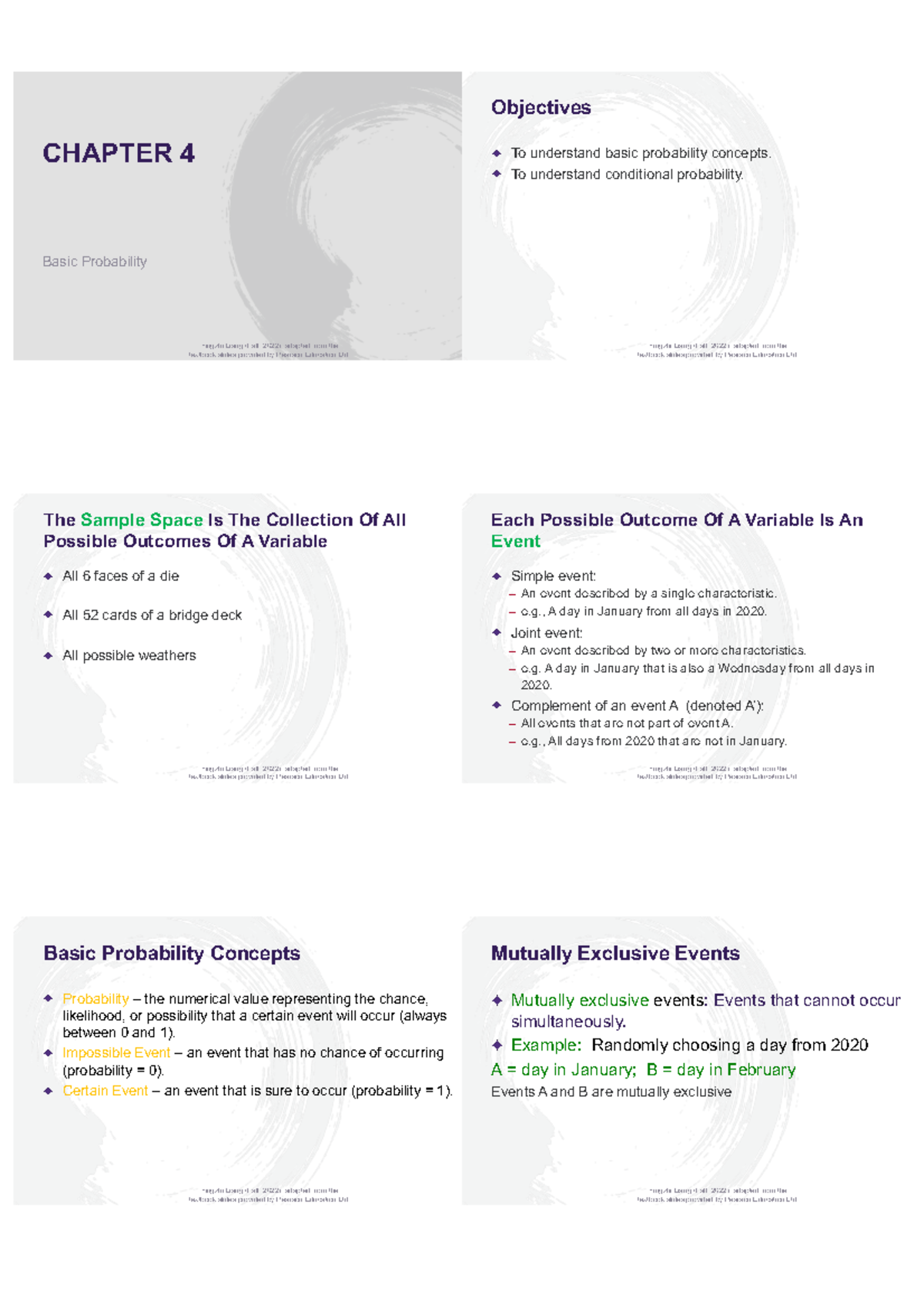DSME2011 ch - CHAPTER 4 Basic Probability Yingzhi Liang (Fall, 2022), adapted from the textbook ...