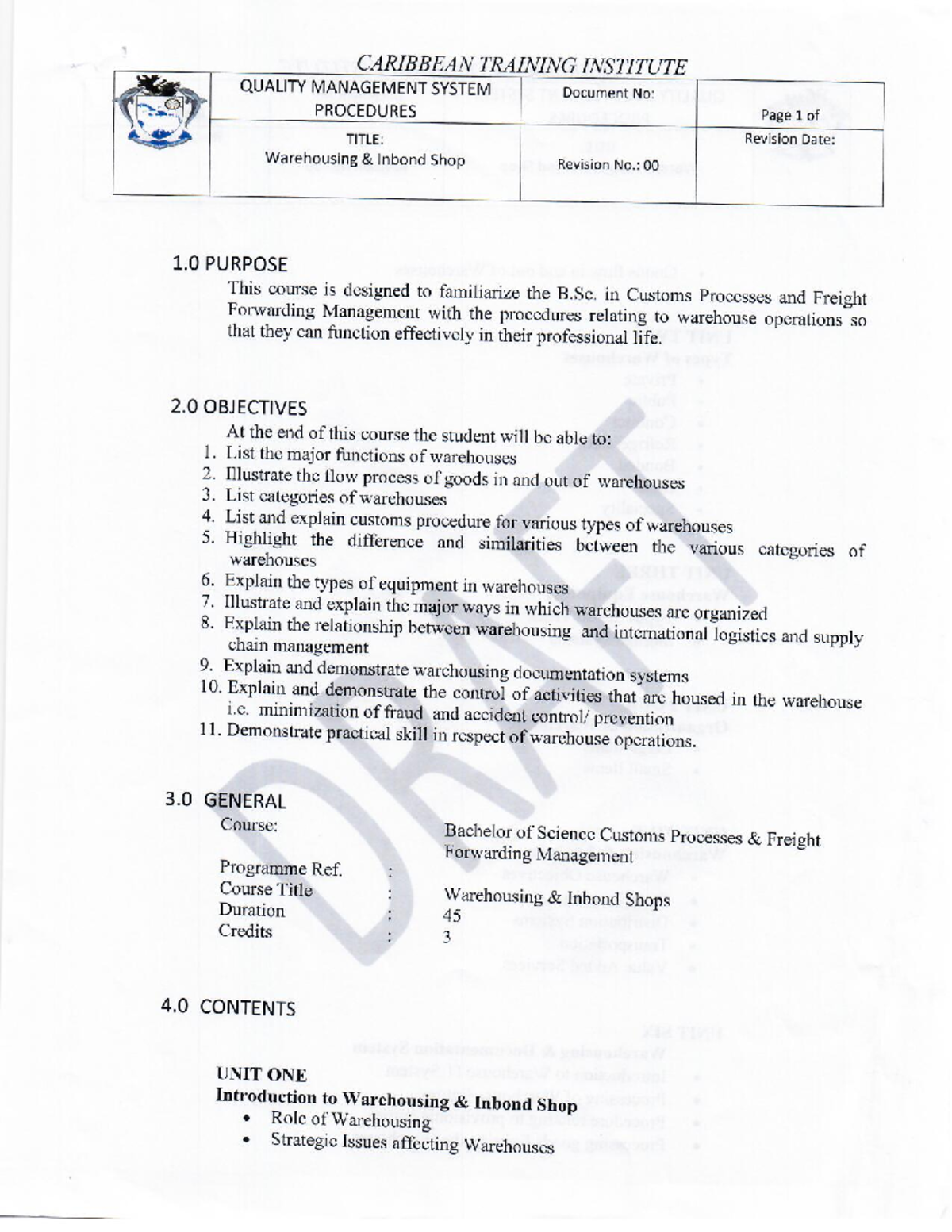 Course Outline - general ship knowledge - Studocu