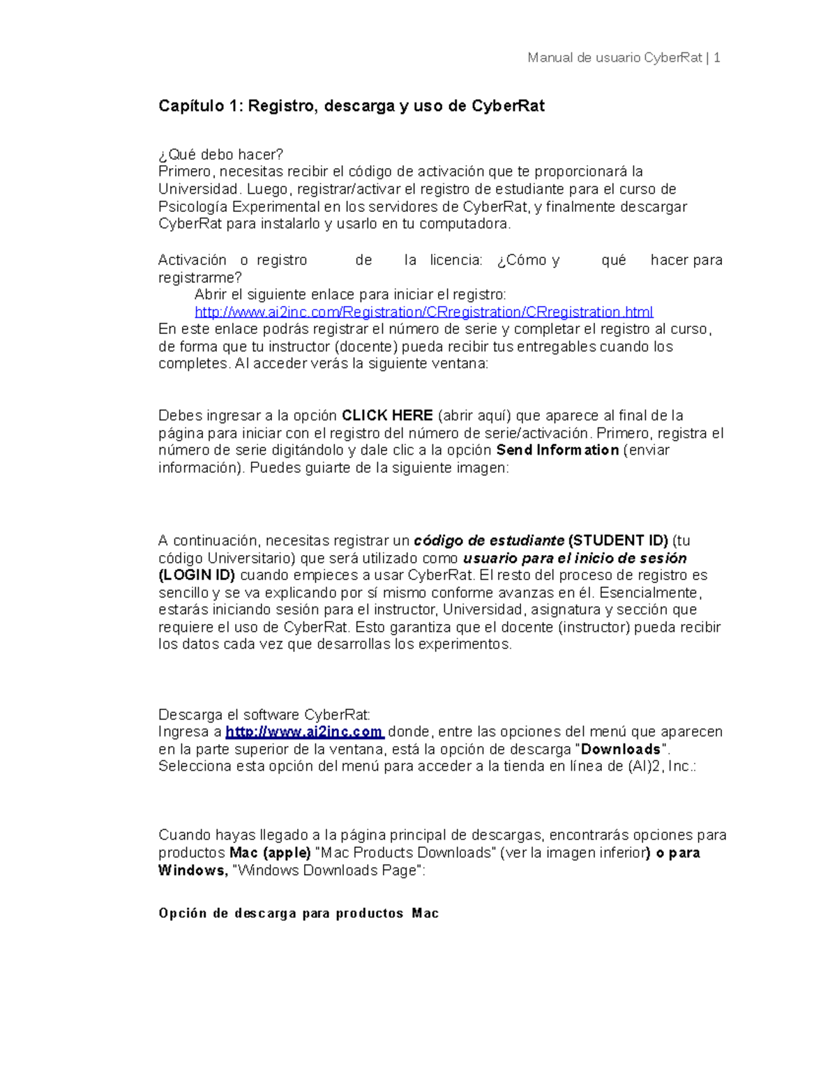 2. Manual de uso Cyber Rat corto - Capítulo 1: Registro, descarga y uso de CyberRat ¿Qué debo ...