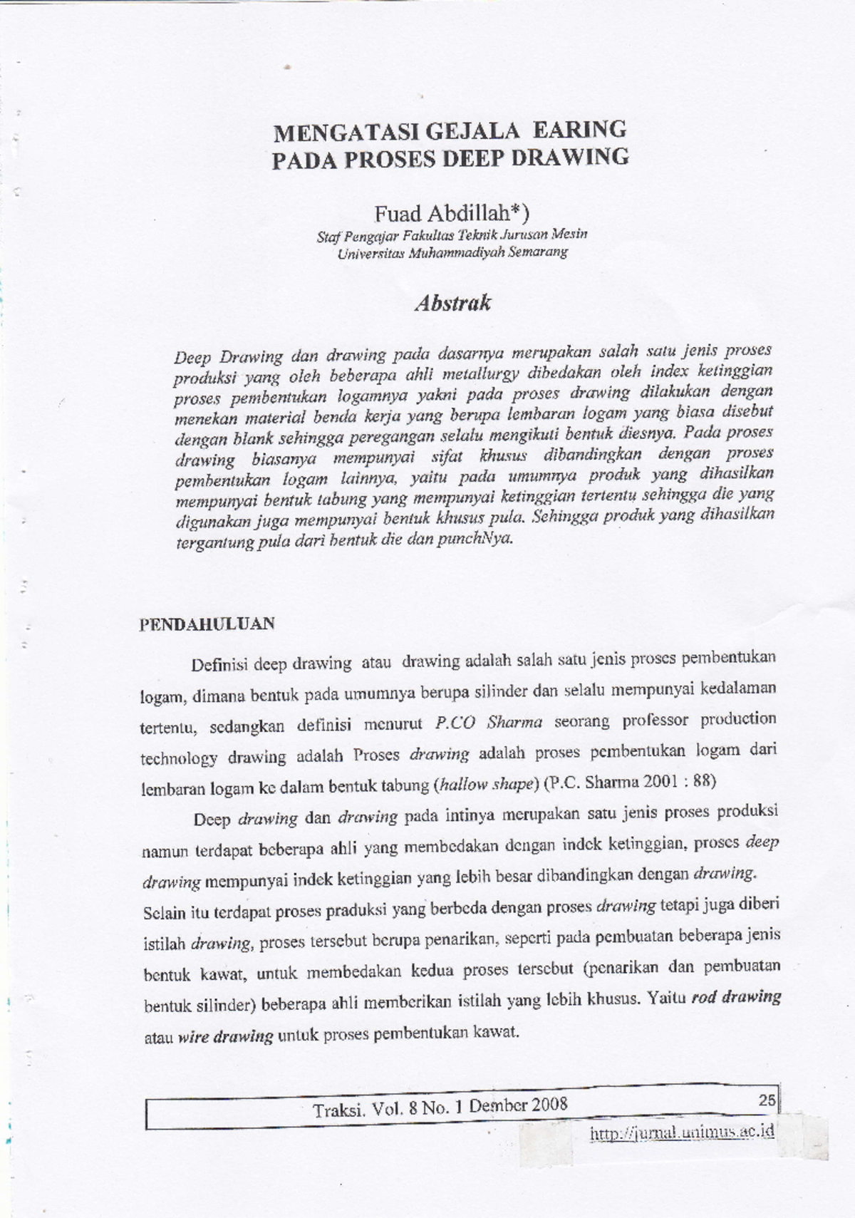 Deep 2 - Teknik Metalurgi - MENGATASI GEJALA EARING PADA PROSES DEEP ...