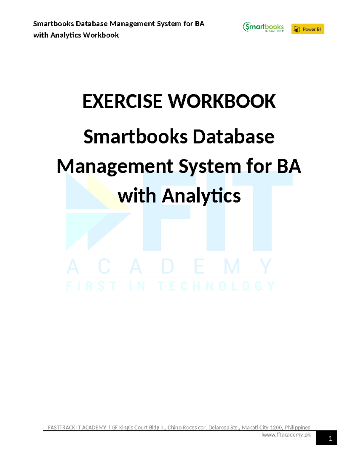 DBMS-for-BA-with-Analytics-Workbook-v2023 - 1 FASTTRACK IT ACADEMY l GF ...