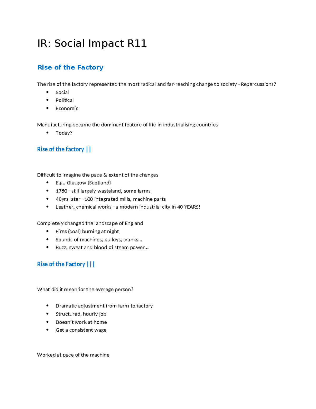 IR- Social impact Reader 11 slides - IR: Social Impact R Rise of the ...