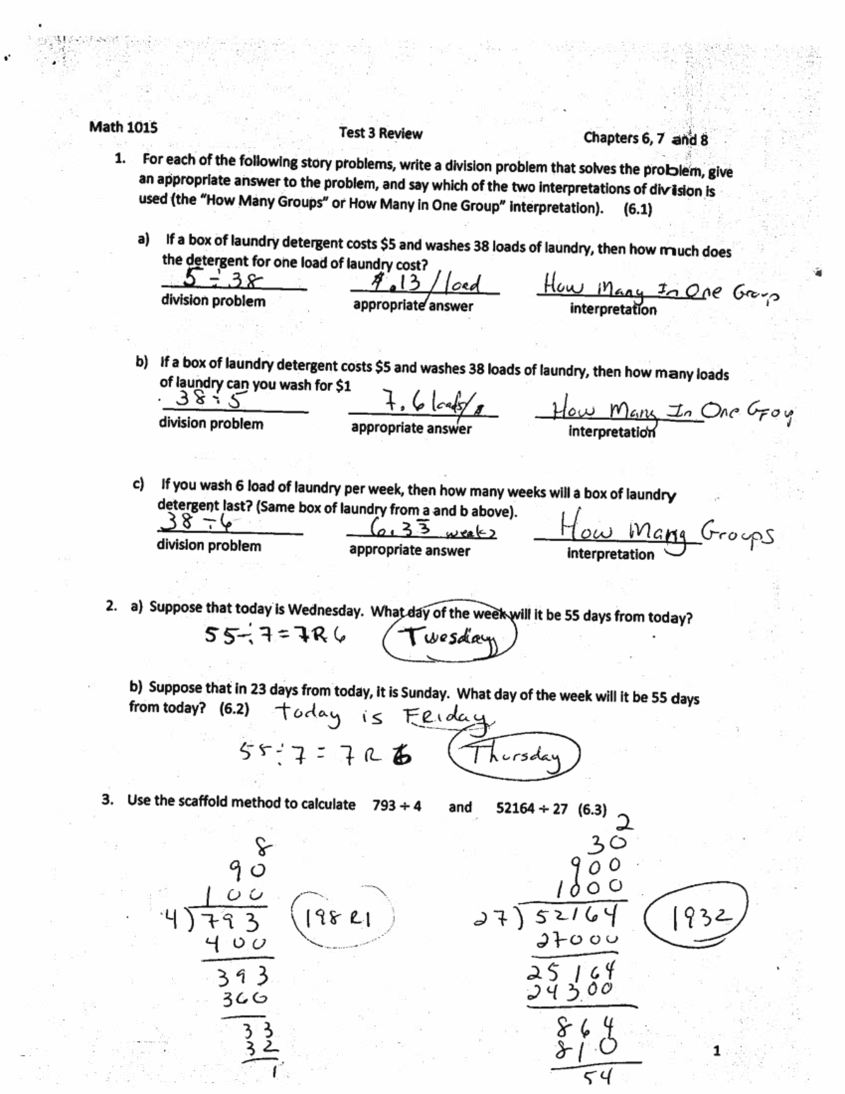 Review + Answers - MATH 1015 - Studocu