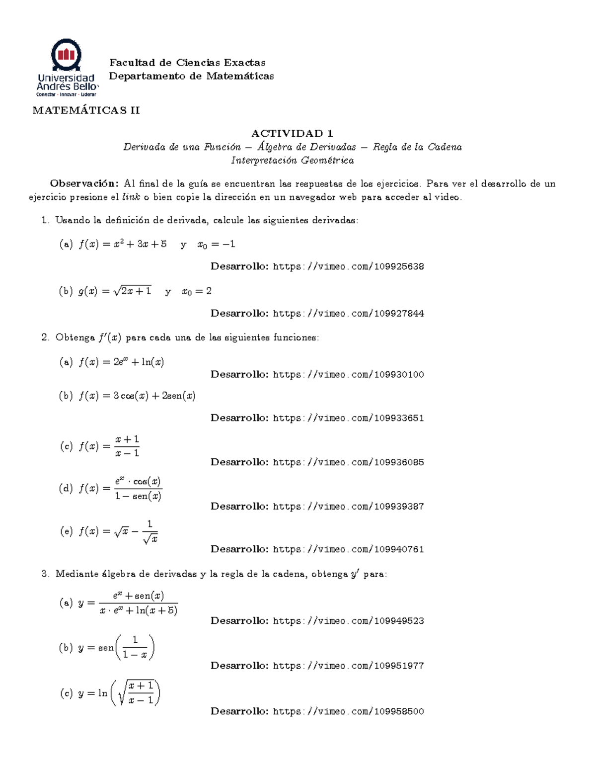 Actividad 1 FMM 290 con link - Matematicas Avanzadas II - Universidad Andrés Bello - Studocu
