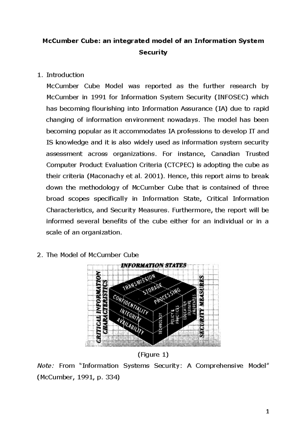 Mc Cumber Cube an integrated model of an Information System Security ...
