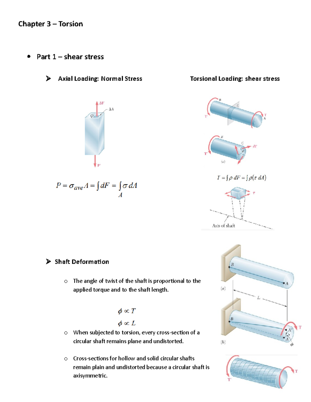 Chapter 3 - Additional Assignment - Chapter 3 – Torsion Part 1 – shear ...