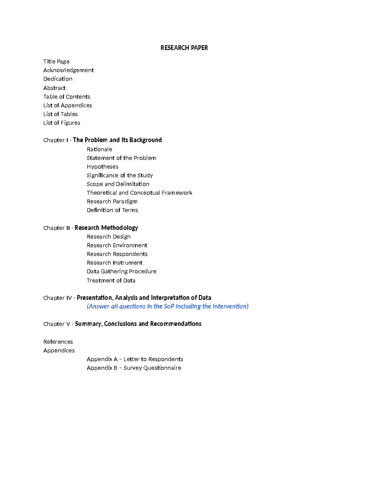 Format- Research- Paper - RESEARCH PAPER Title Page Acknowledgement ...