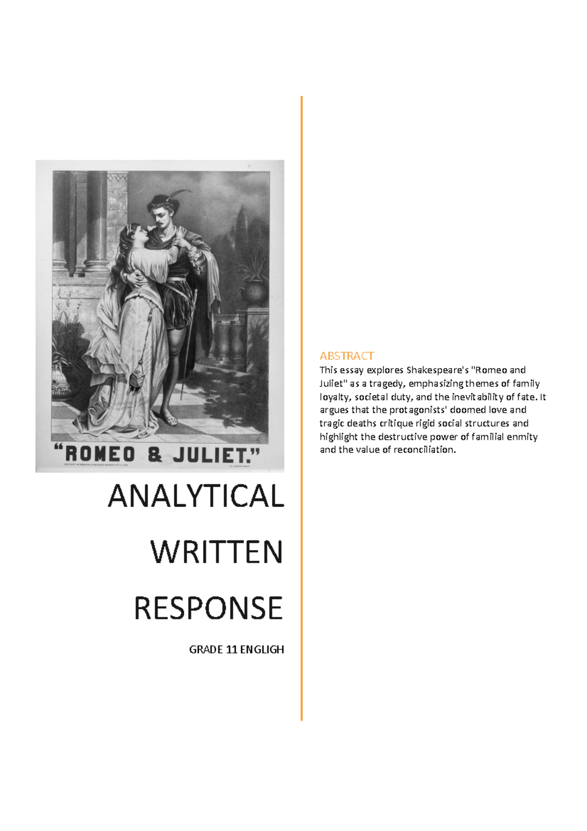 The Tragedy of Romeo and Juliet 2.39.28 PM - ANALYTICAL WRITTEN ...