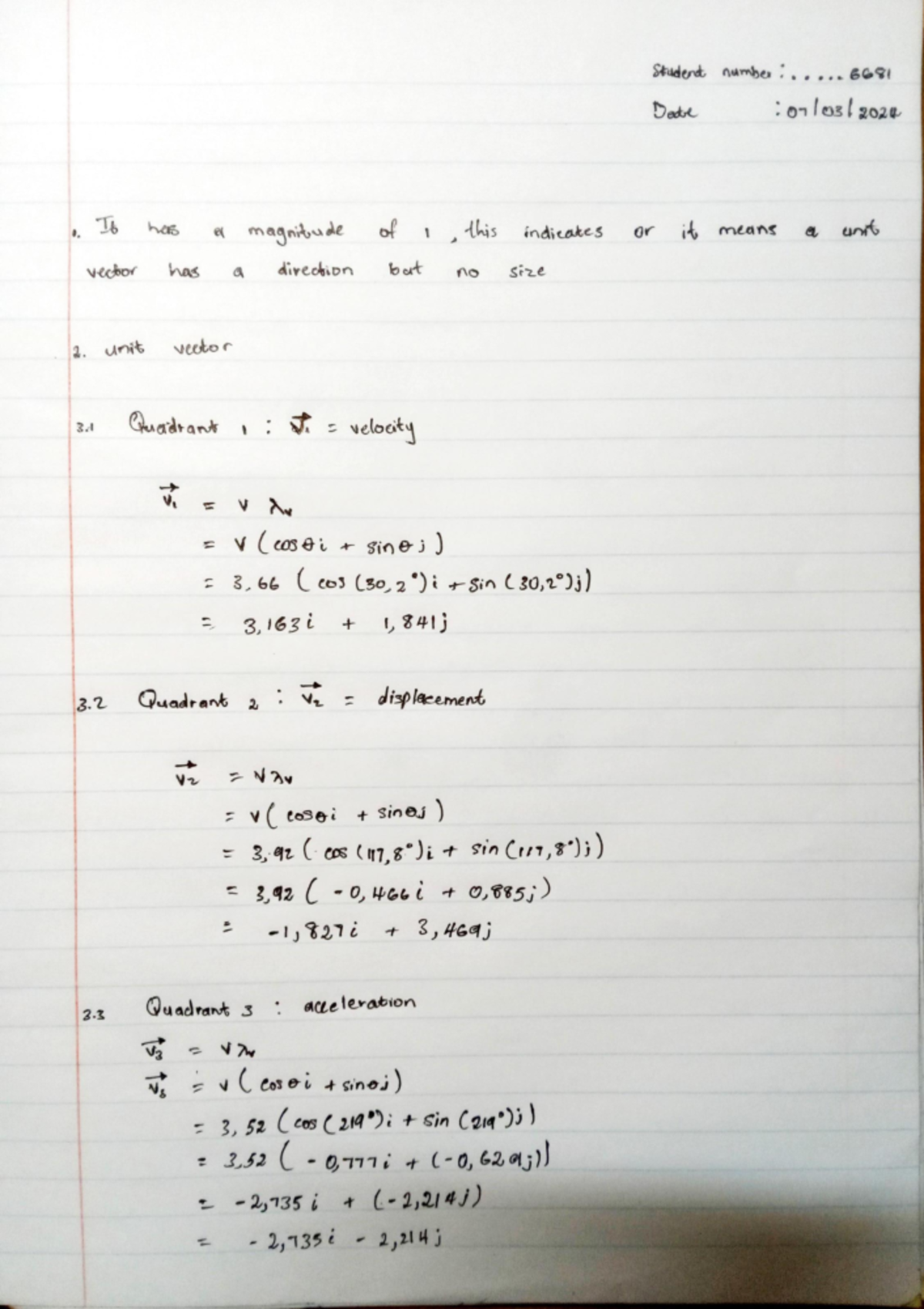 Mechanics quiz - helpful quiz notes - Student number: 6681 Date 9. If ...