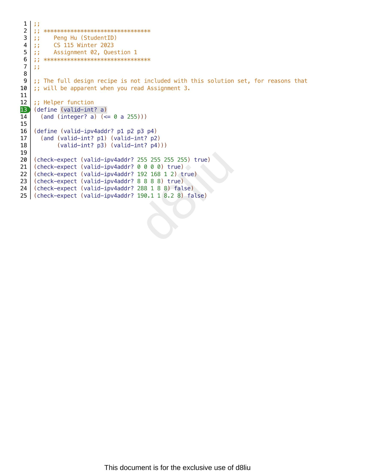 Download Solution - Cs 115 - Studocu