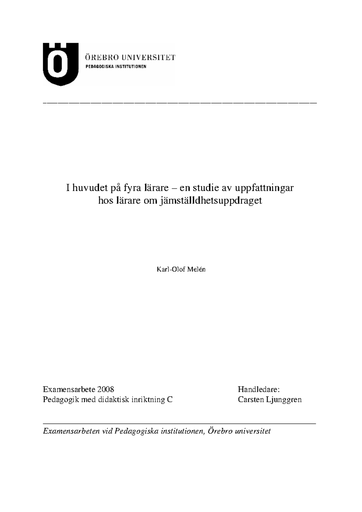 Uppsats om lärare