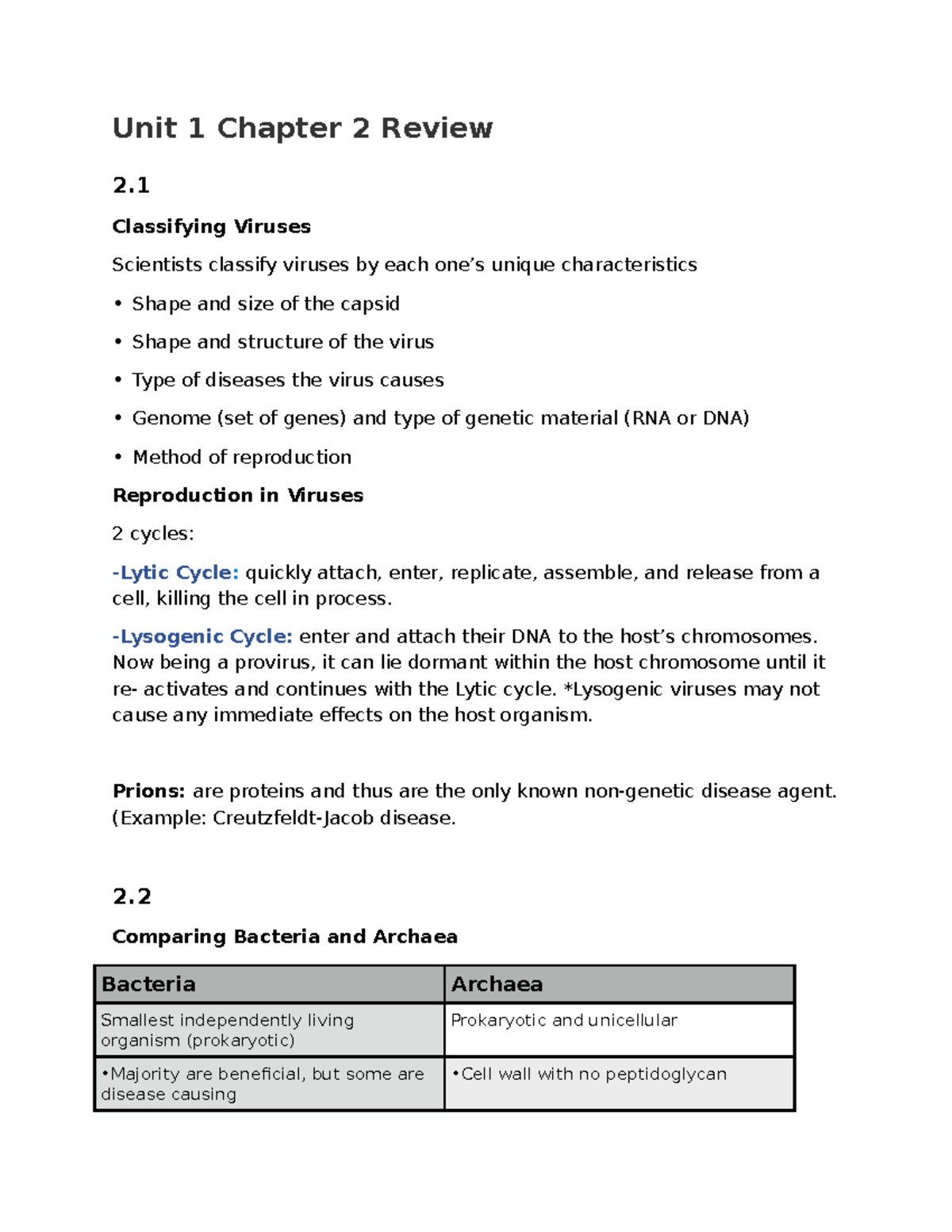 Unit 1 Chapter 2 Review - this is a paper with words - Unit 1 Chapter 2 Review 2. Classifying ...