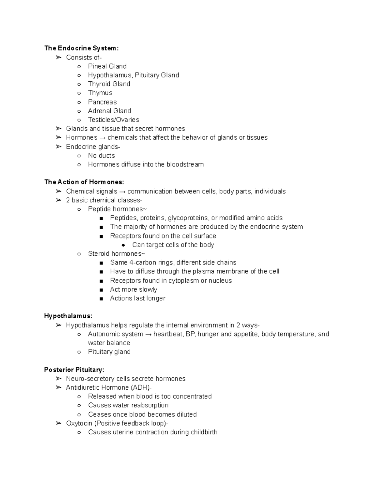 Intro to Bio Chap. 20 The Endocrine System - The Endocrine System ...