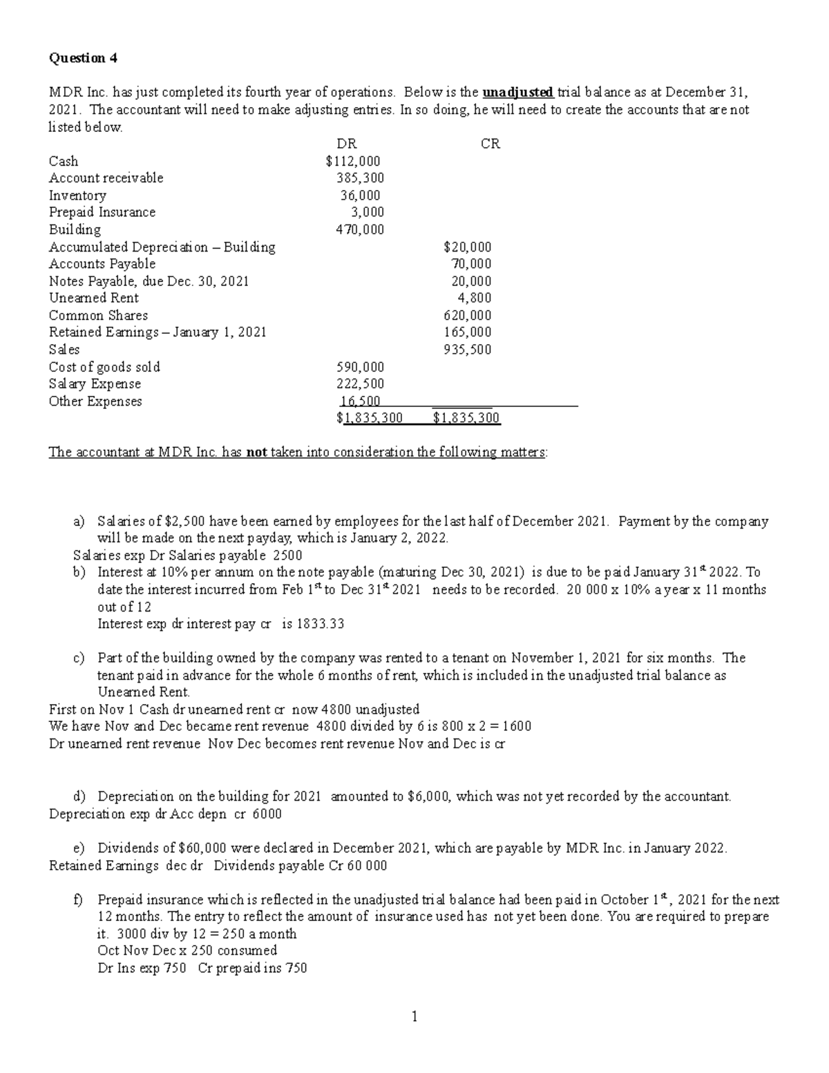 Exam Question - Comm 217 class notes / pratice exercises - Question 4 ...