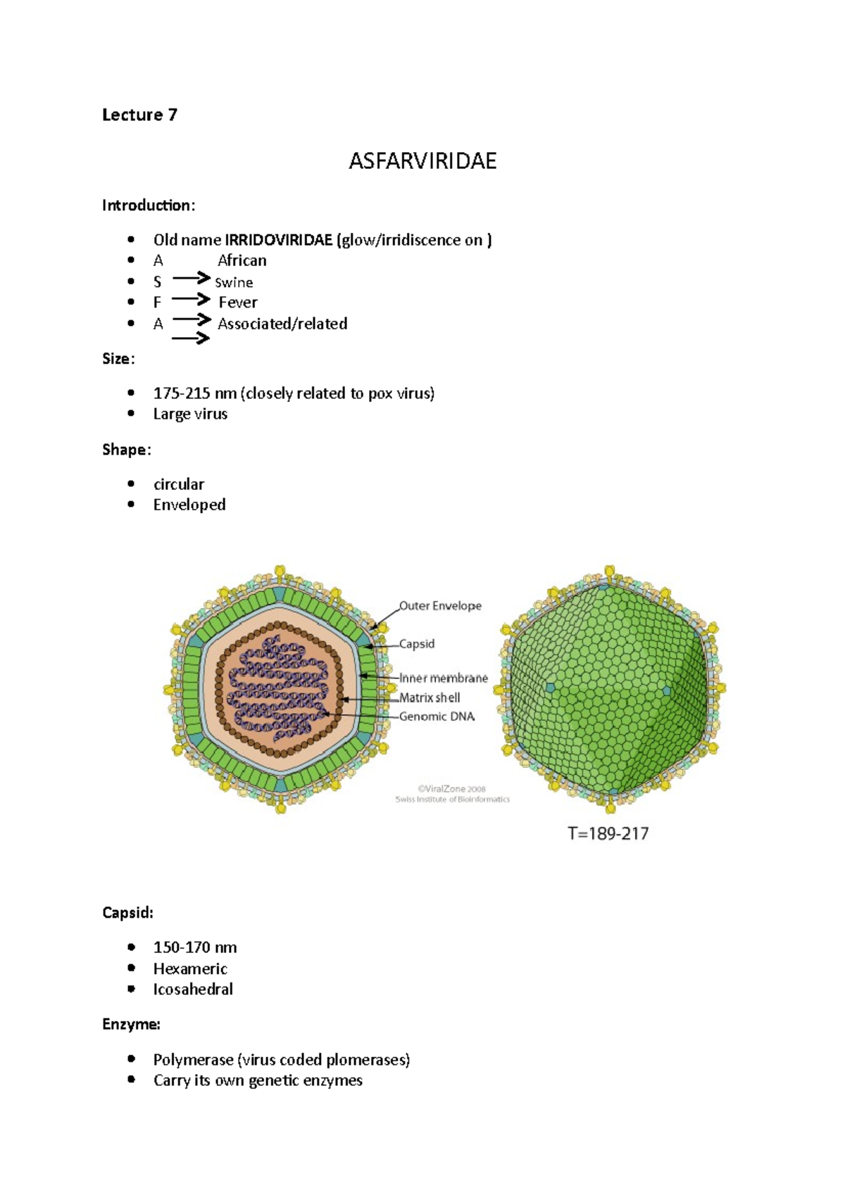 Lec. 7 Asfarviridae - Lecture 7 ASFARVIRIDAE Introduction : Old name ...