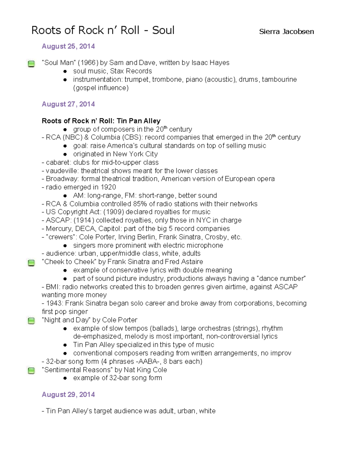 Roots of Rock and Roll - Studocu