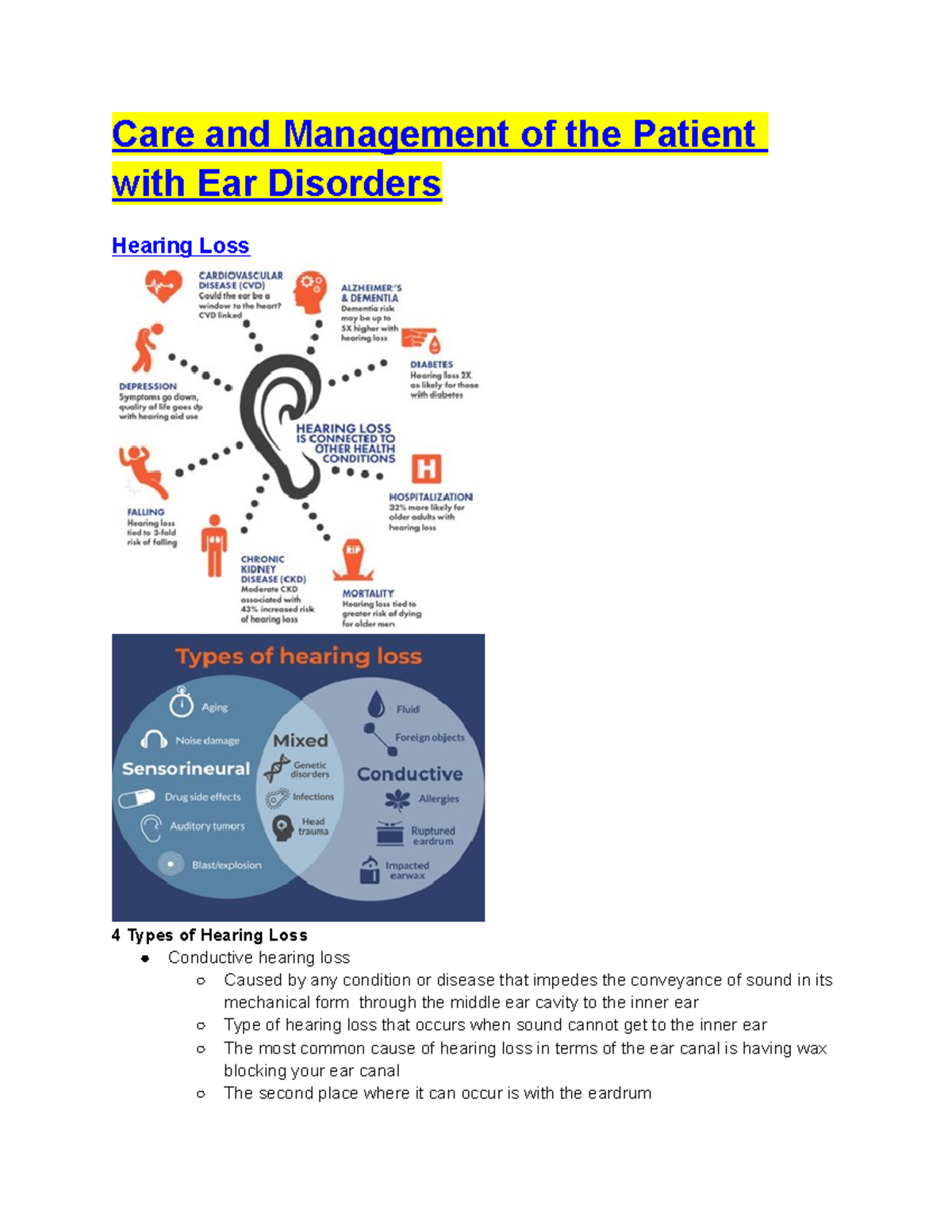 NUR504 Week 6 - Care and Management of the Patient with Ear Disorders ...