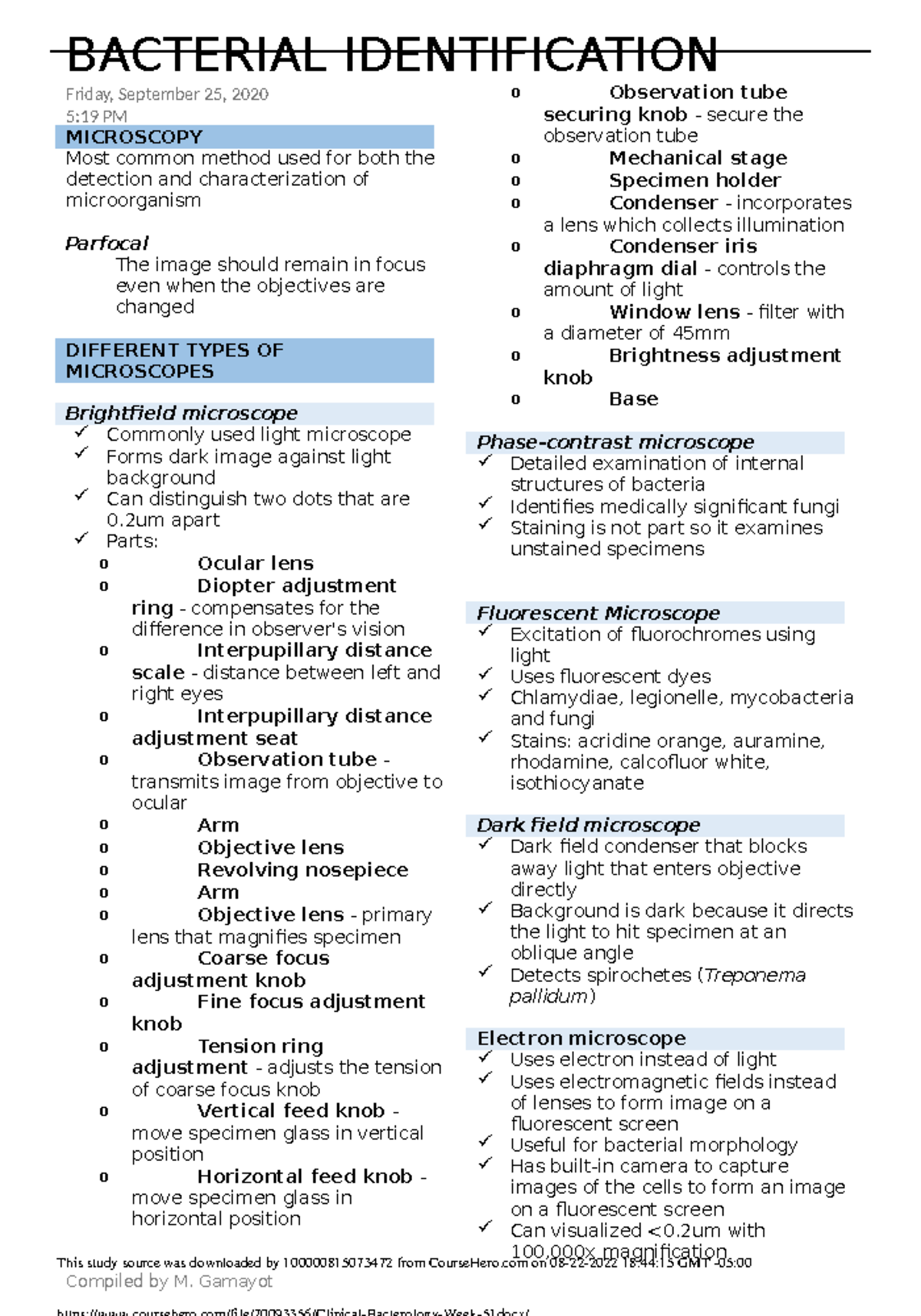 Clinical Bacterology Week 5 - BACTERIAL IDENTIFICATION Friday ...