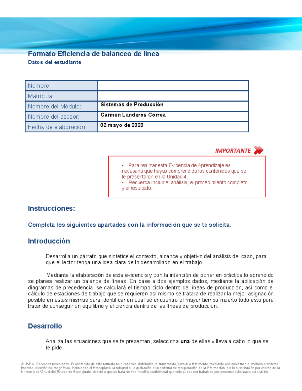 Balanceo - Balance de operaciones - Formato Eficiencia de balanceo de ...
