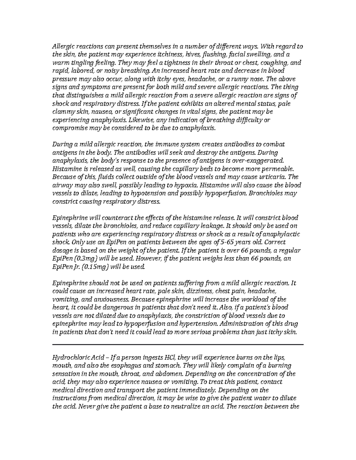 Week 9EMT Basic Week 1 Notes. Learn how to become an EMT - Allergic ...