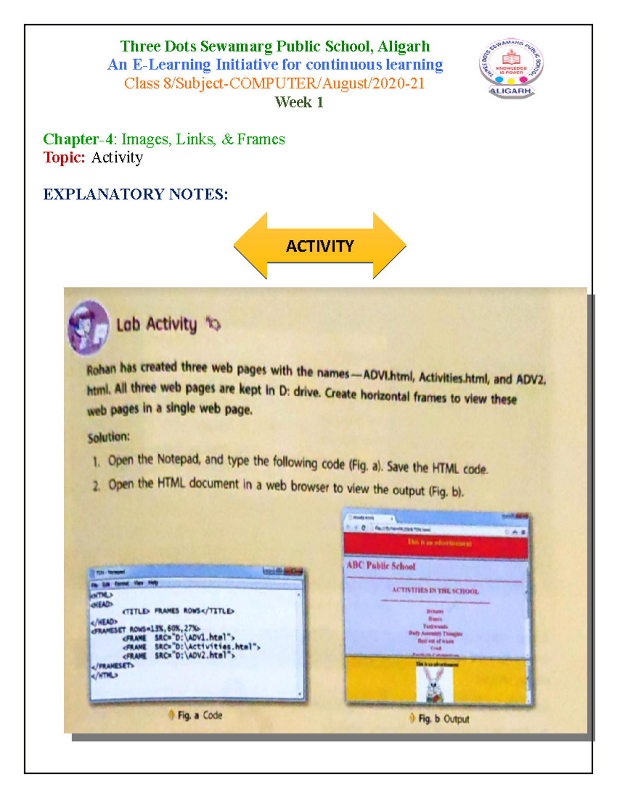 Aug wk1 Computer 8 Notes - Three Dots Sewamarg Public School, Aligarh ...