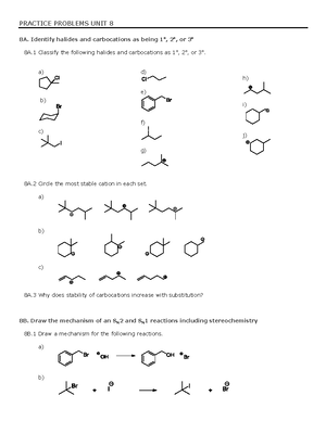 Ochem 1-Practice Exam 1 part 4 - CHEM 3305 - Studocu